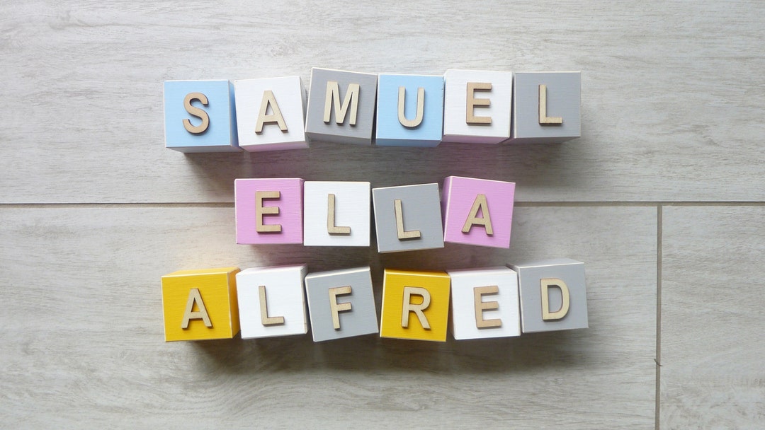 Baby Name Blocks, Name Blocks for Nursery, Personalised Baby Gift ...