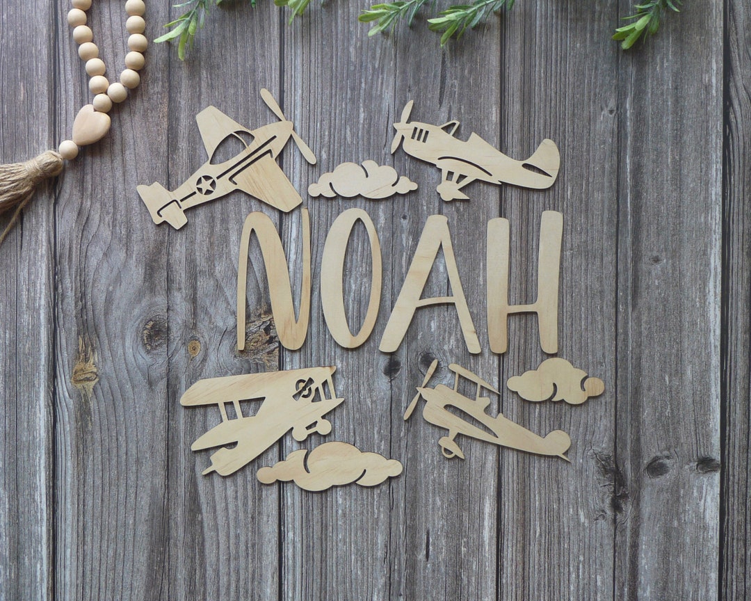 Plane Name Sign, Aviation Nursery, Kids Name Sign,plane Door Sign ...