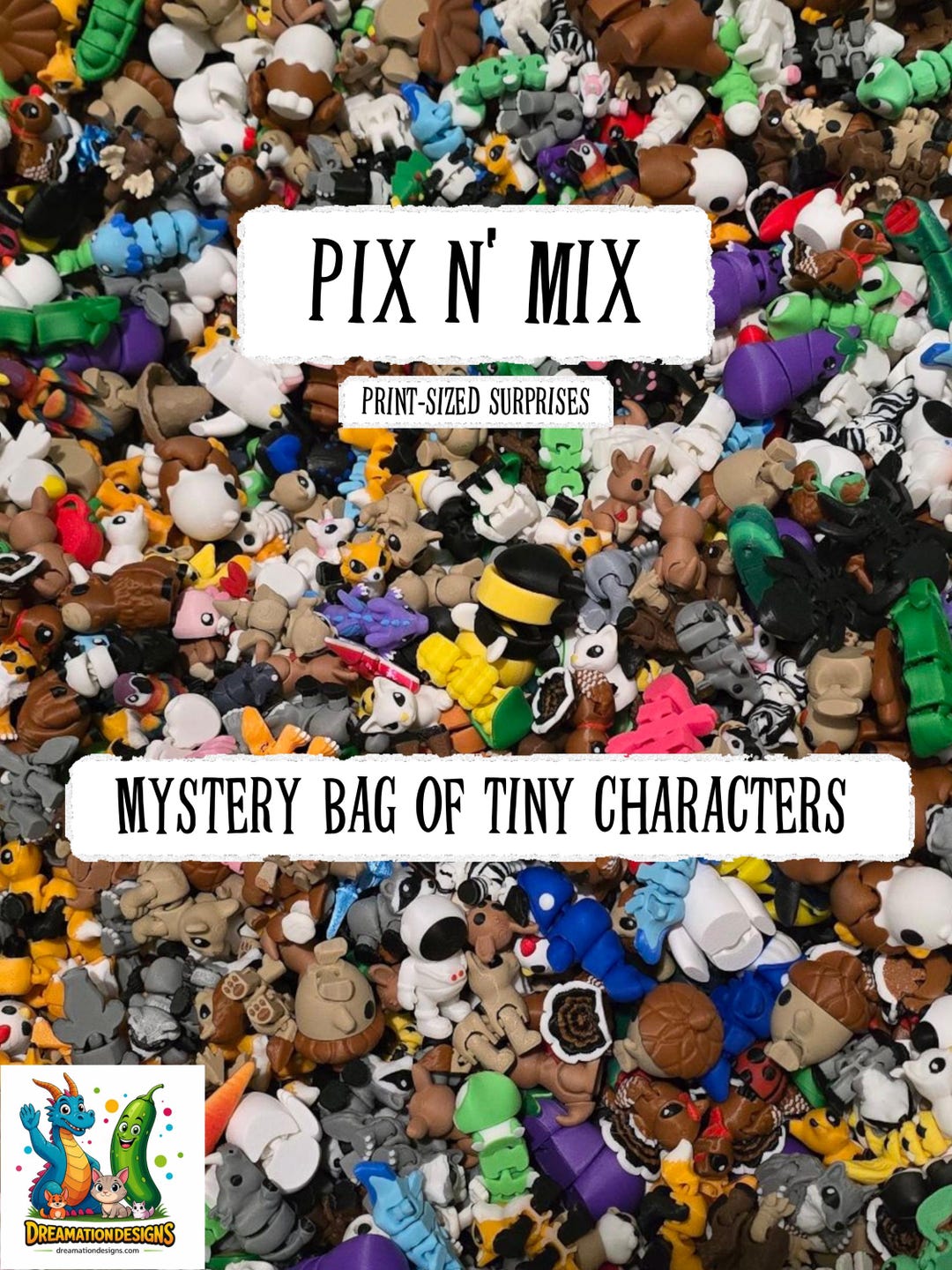 Mystery Mini 3D Printed Characters, Pocket Sized Animals, Pix N Mix ...