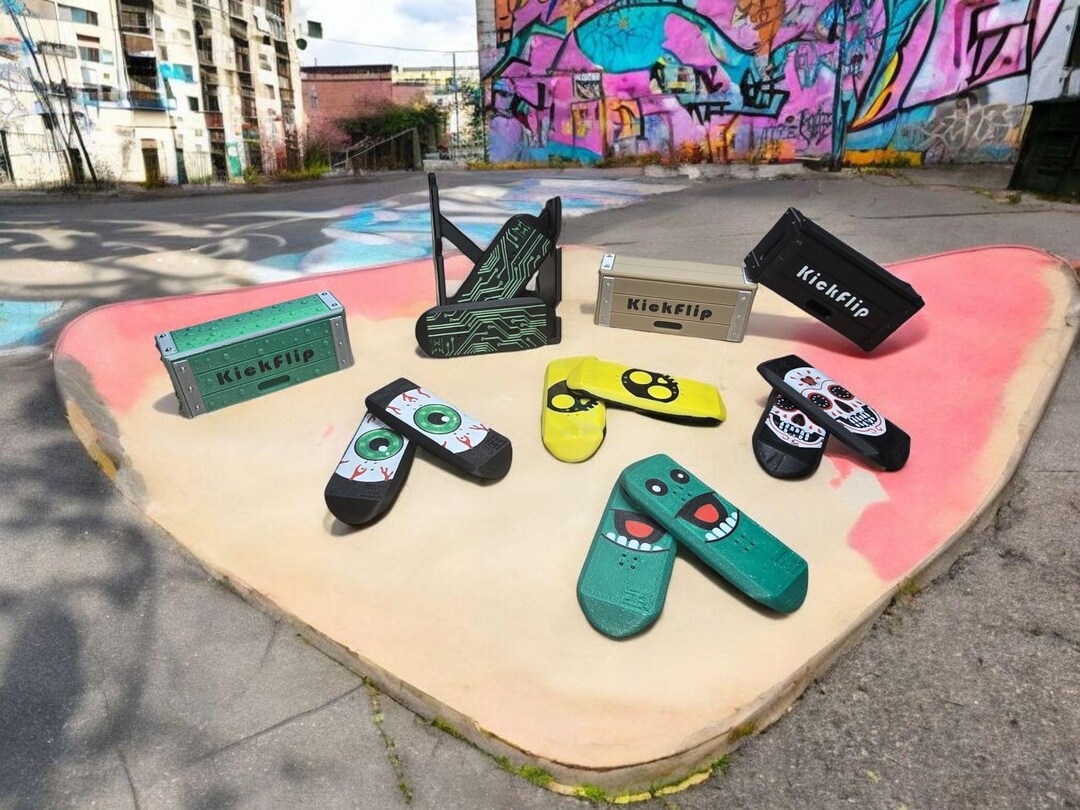 Magnetic Kickflip Fidget Toy: Skateboard Fidgets With Storage Crate - Etsy