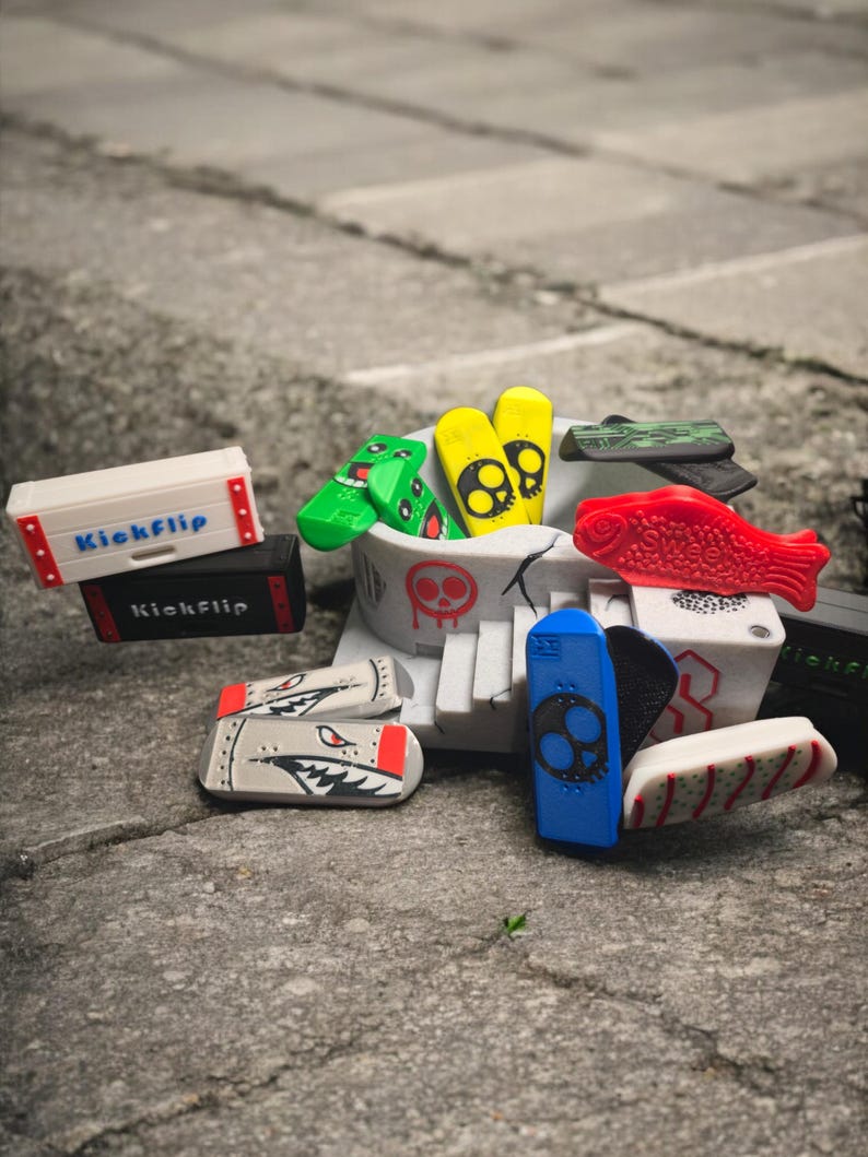 Magnetic Kickflip Fidget Toy: Skateboard Fidgets With Storage Crate - Etsy
