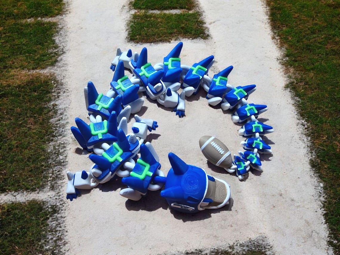 Sports Dragon: Custom Team Colors, Articulated PLA - Etsy