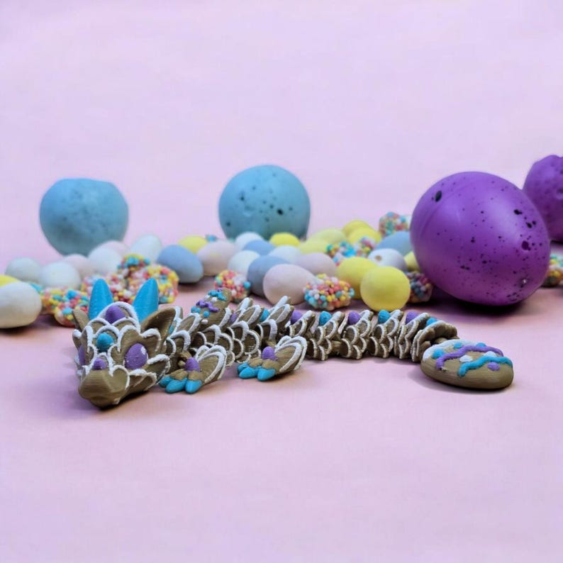 3D Printed Articulated Sugar Cookie Dragon: Easter Spring Decor - Etsy