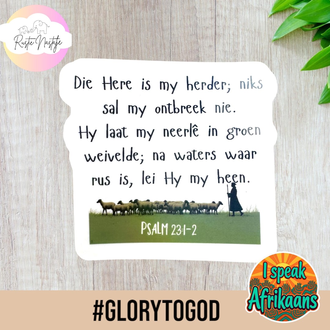 Bible Sticker, Psalm 23 Stickers, Afrikaans Christian Stickers, Bible ...
