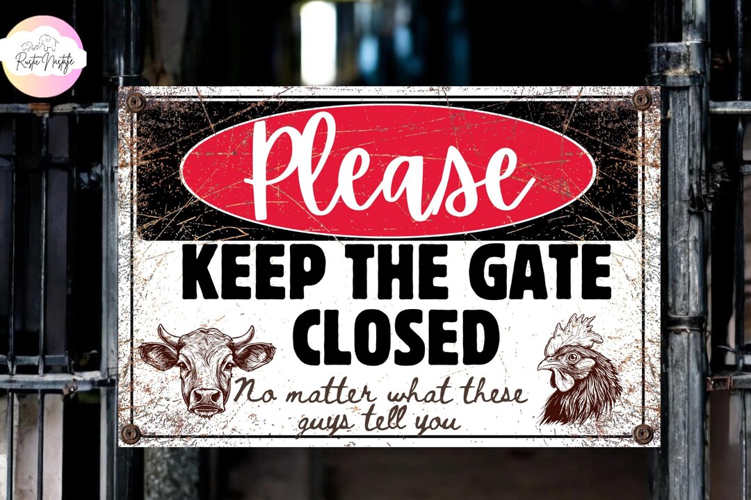 Personalized Farm Animal Gate Sign: Funny Distressed Aluminum Decor - Etsy