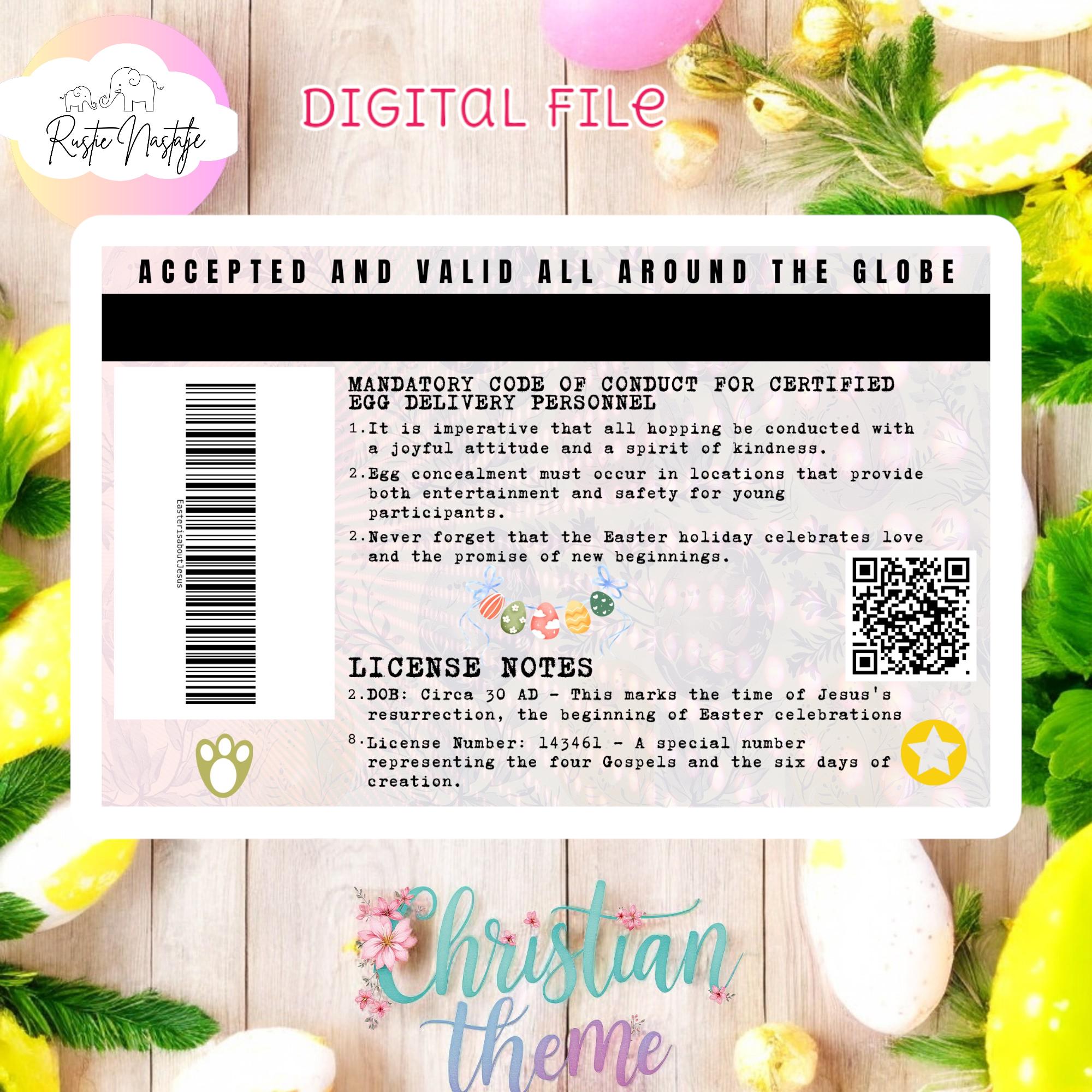 Easter Bunny License Sublimation, Egg Delivery Permit, PNG File, Easter ...