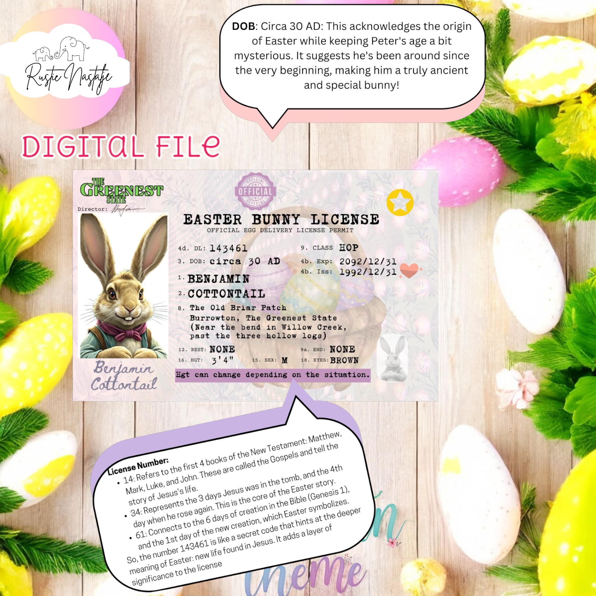 Easter Bunny License Sublimation, Egg Delivery Permit, PNG File, Easter ...