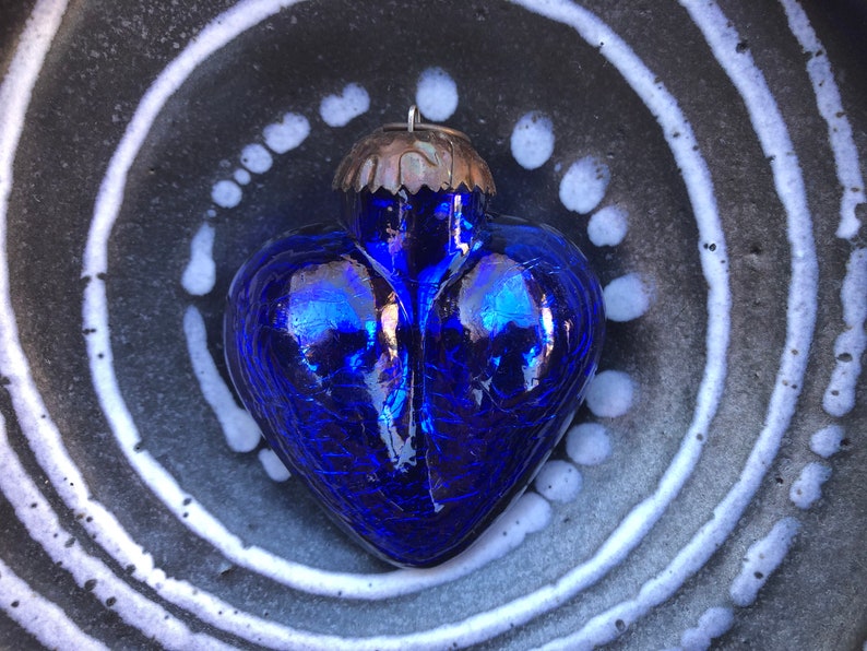 Mercury Glass Heart Ornaments From India - Etsy