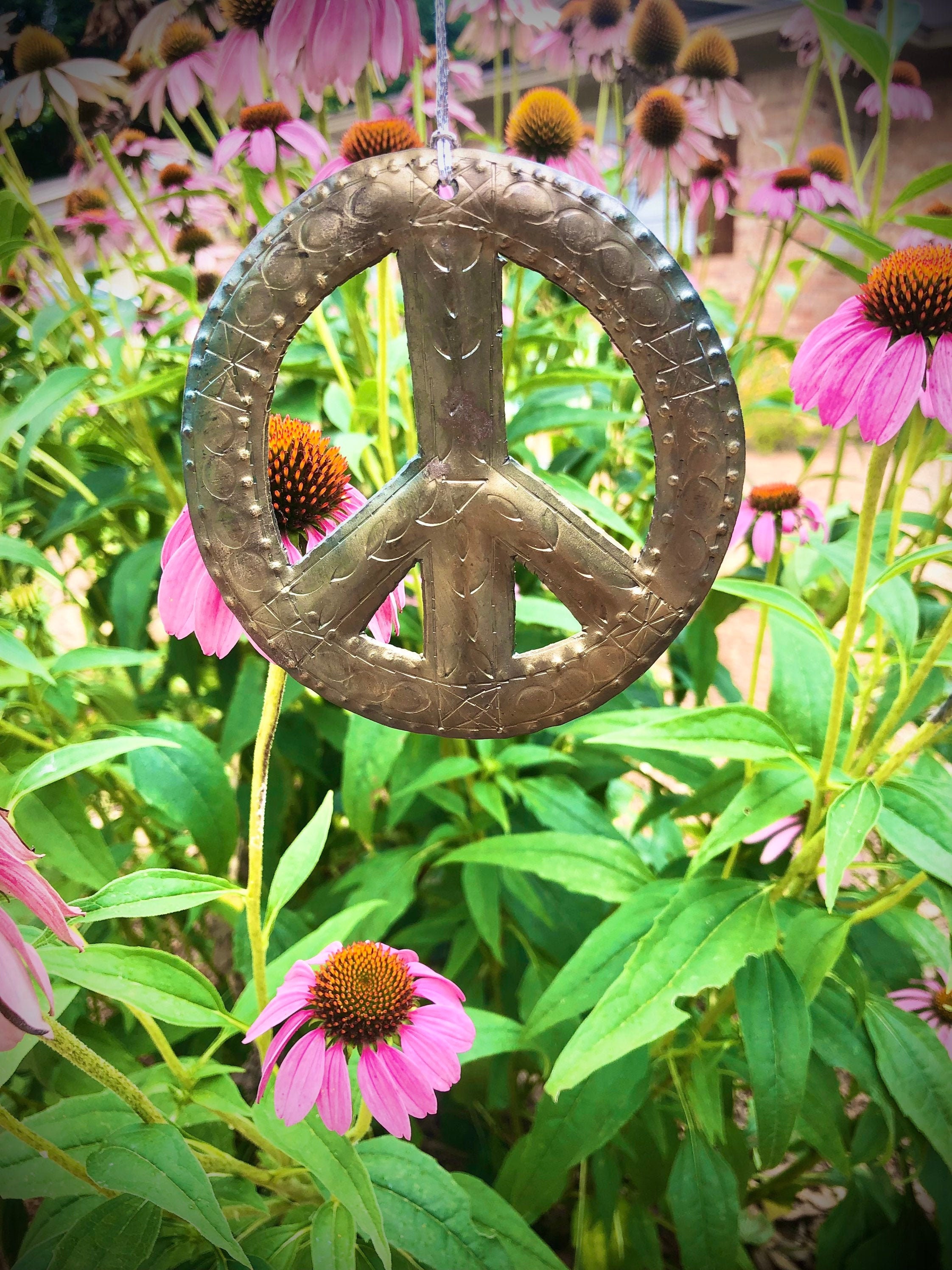 Set of 6 Original Flat Metal Ornaments Peace Sign Ornament - Etsy Canada