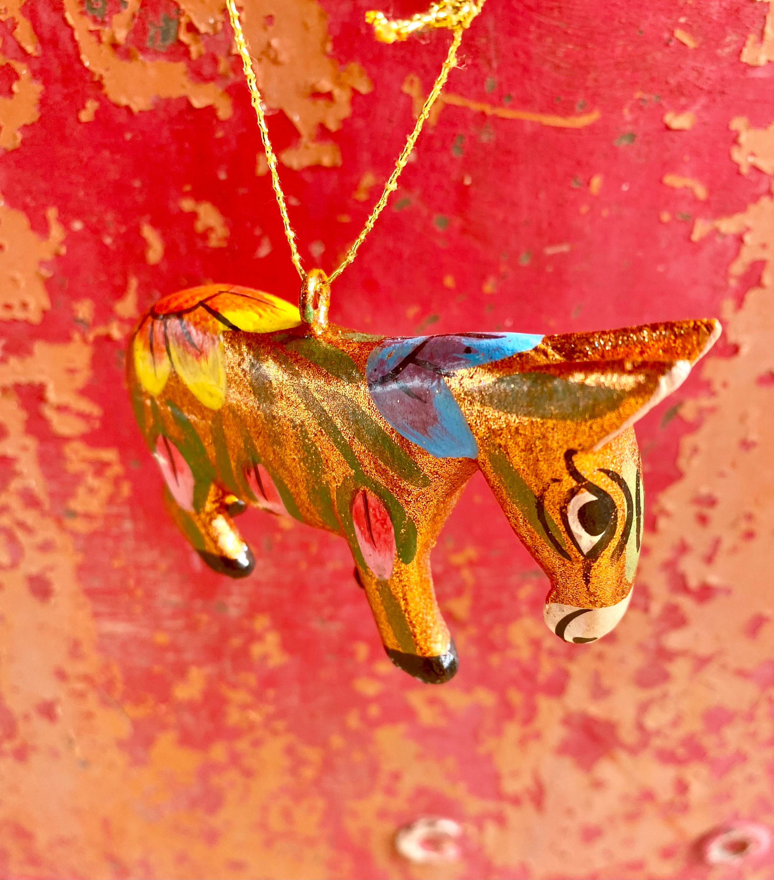 Boho Animal Ornaments~ Sparkly Metallic Flower-embellished Animal ...