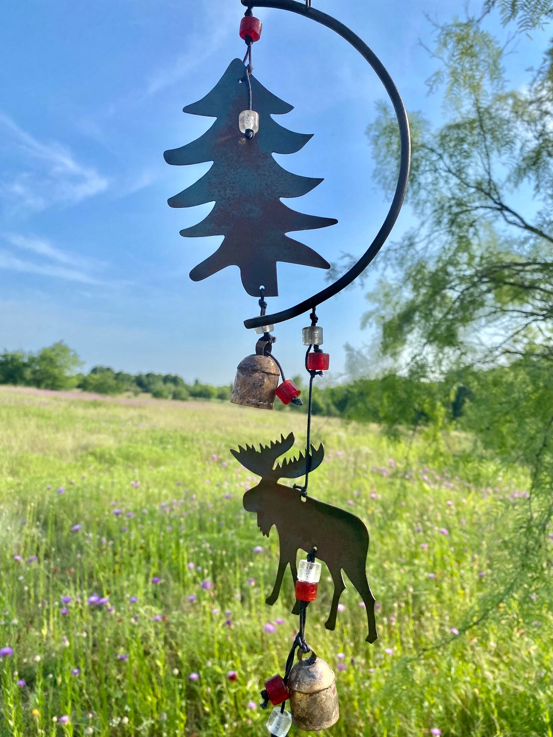 Vintage Moose Bell Mobile~handmade Garden Bell - Etsy