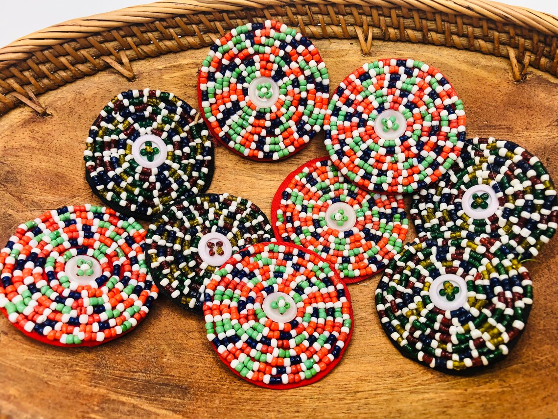 15 pcsEthnic Beaded Discs DIY jewelry/art suppliesset of | Etsy