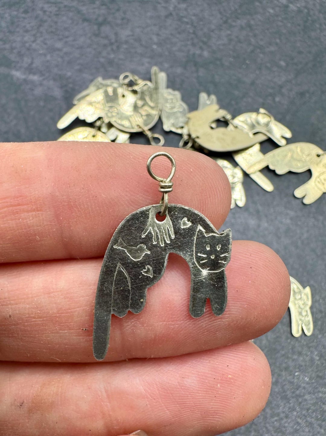 15 Pcs~ Silver Kitty Charm- Component Piece ~DIY Jewelry/art Supplies ...