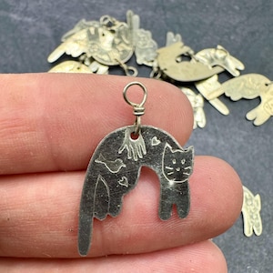 15 Pcs~ Silver Kitty Charm- Component Piece ~DIY Jewelry/art Supplies ...