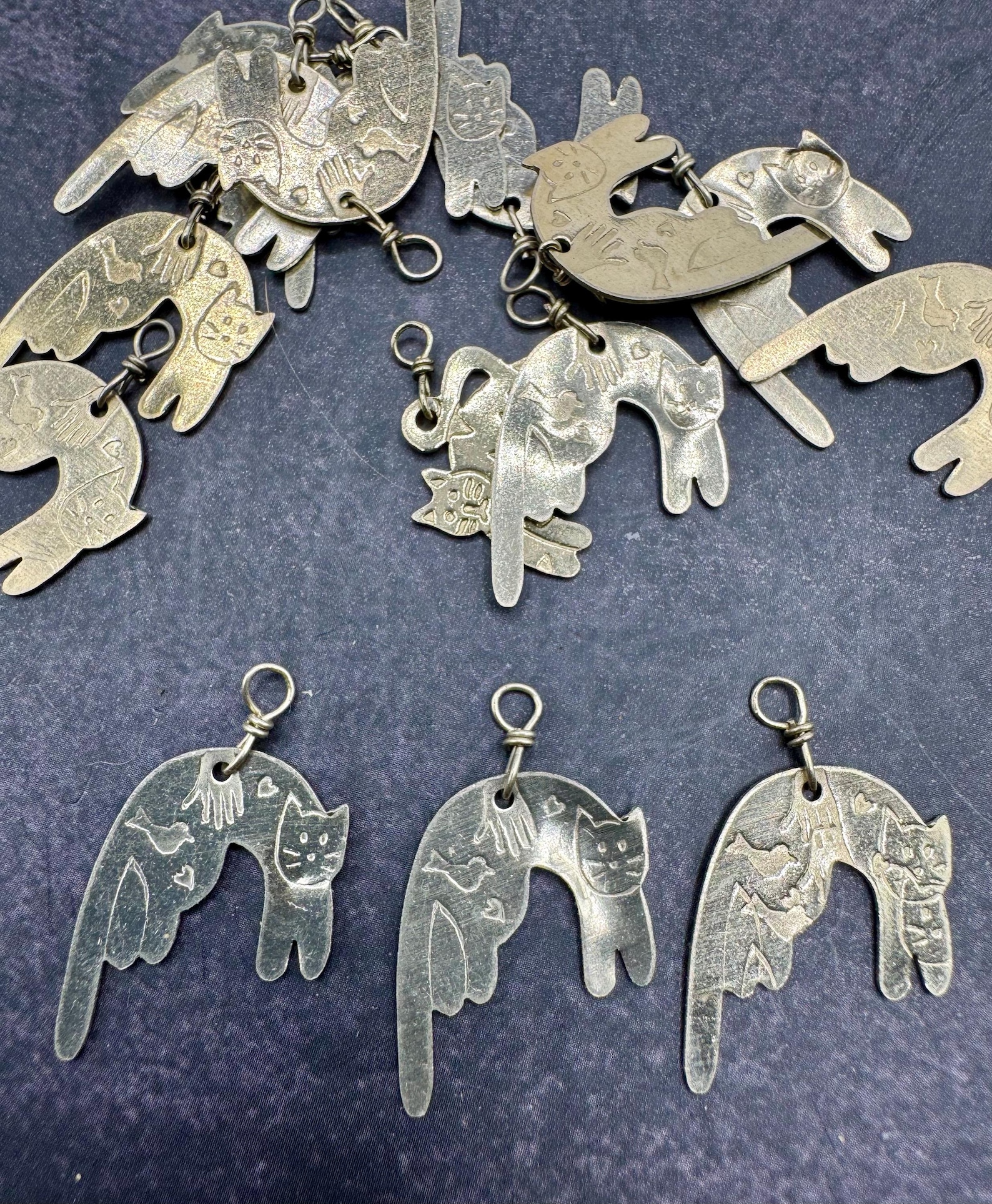 15 Pcs~ Silver Kitty Charm- Component Piece ~DIY Jewelry/art Supplies ...