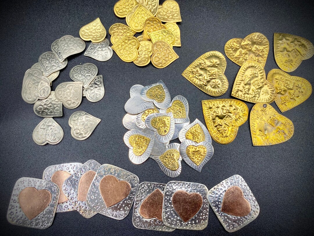 30 Pcs~assorted Mixed Metal Heart Charms ~DIY Jewelry/art Supplies~set ...