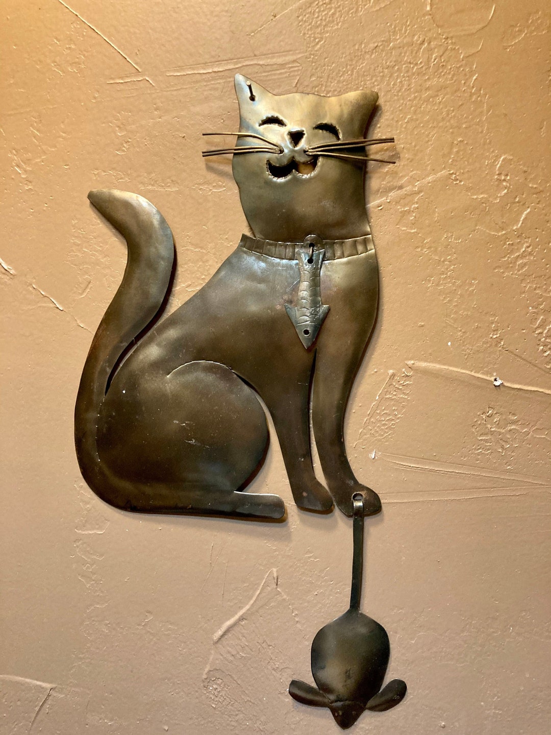 Metal Cat & Mouse Hanging~ Vintage Wall Decor - Etsy