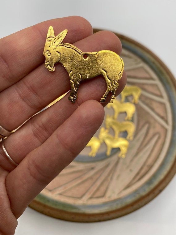 10 Pcsheavy Donkey Charm Brass Milagro Component Piece DIY - Etsy