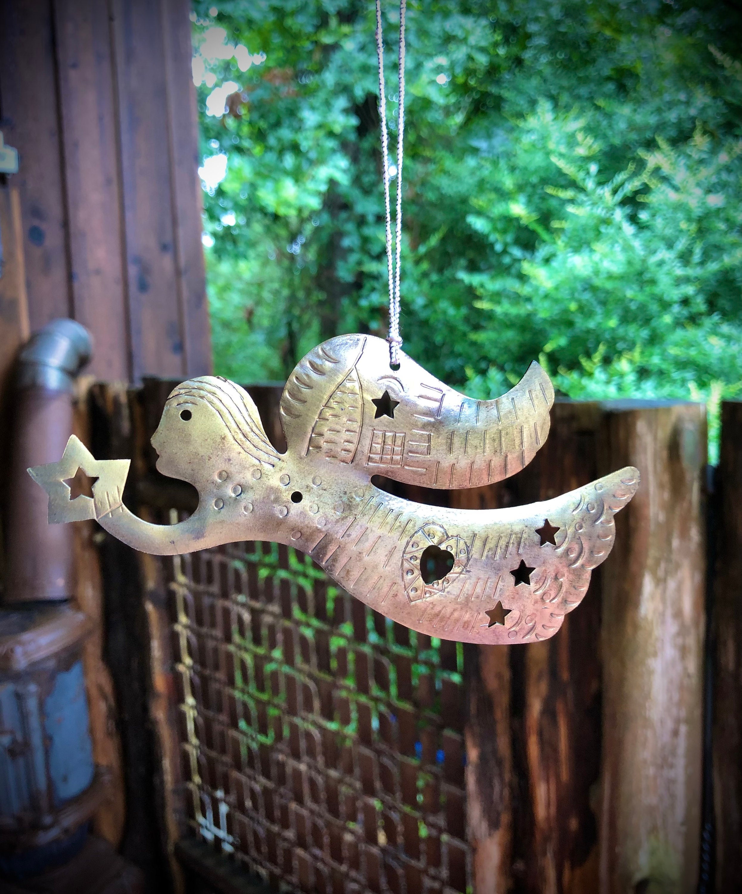 Set of 6 Original Flat Metal Ornaments Angel Ornament Set | Etsy