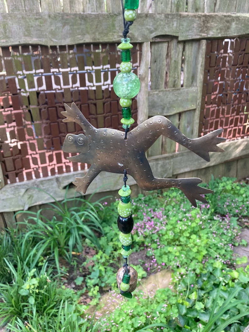 Vintage Happy Frog Bell Chime~boho Garden Art - Etsy