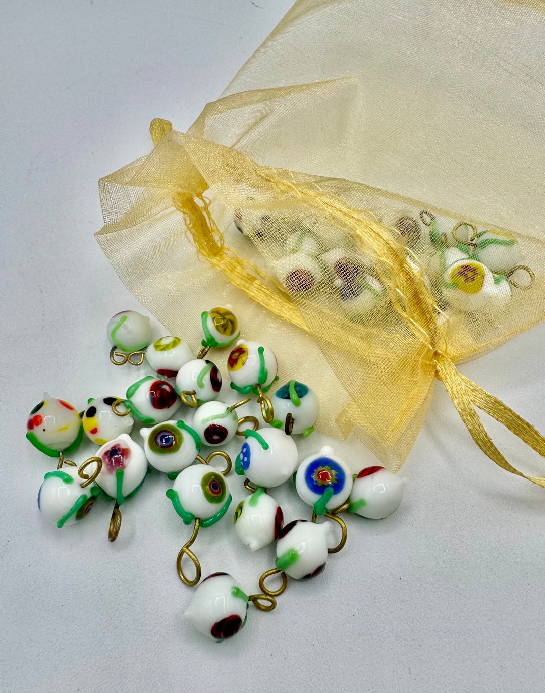 50 Pcs~handmade Multi-color Beads- Glass Beads~diy Jewelry/art Supplies ...