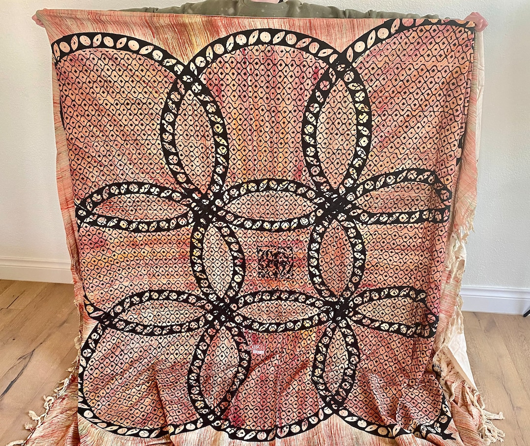 Vintage Batik Throw// Ethnic Batik Textile// Throw Blanket or Sofa ...