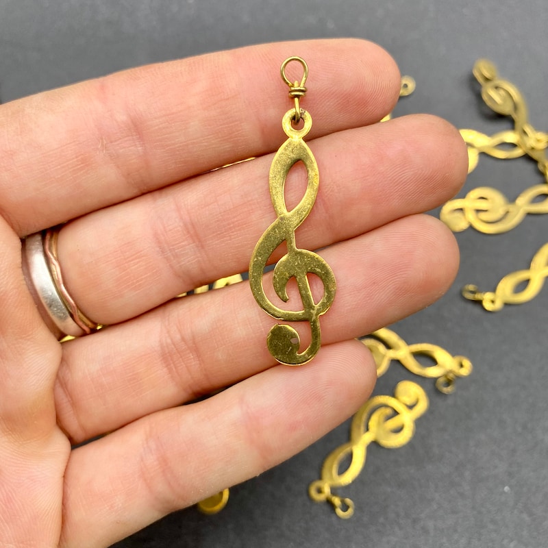 Crystal Treble Clef Charm - Etsy