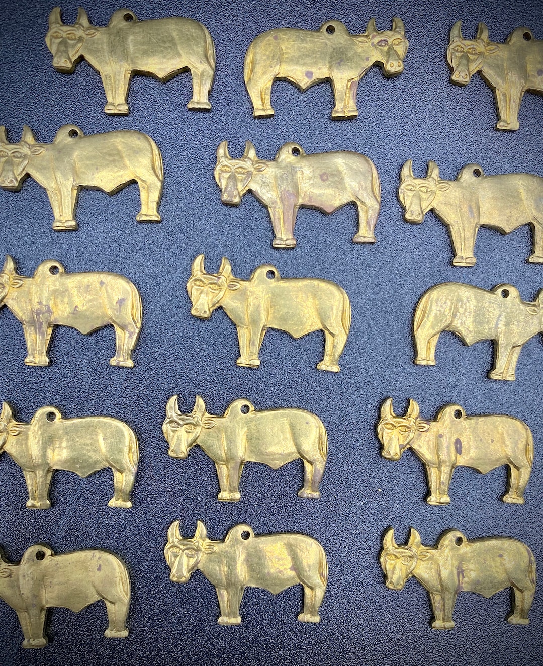 10 Pcs~small Brass Cow Milagro Charm- Component Piece ~DIY Jewelry/art ...