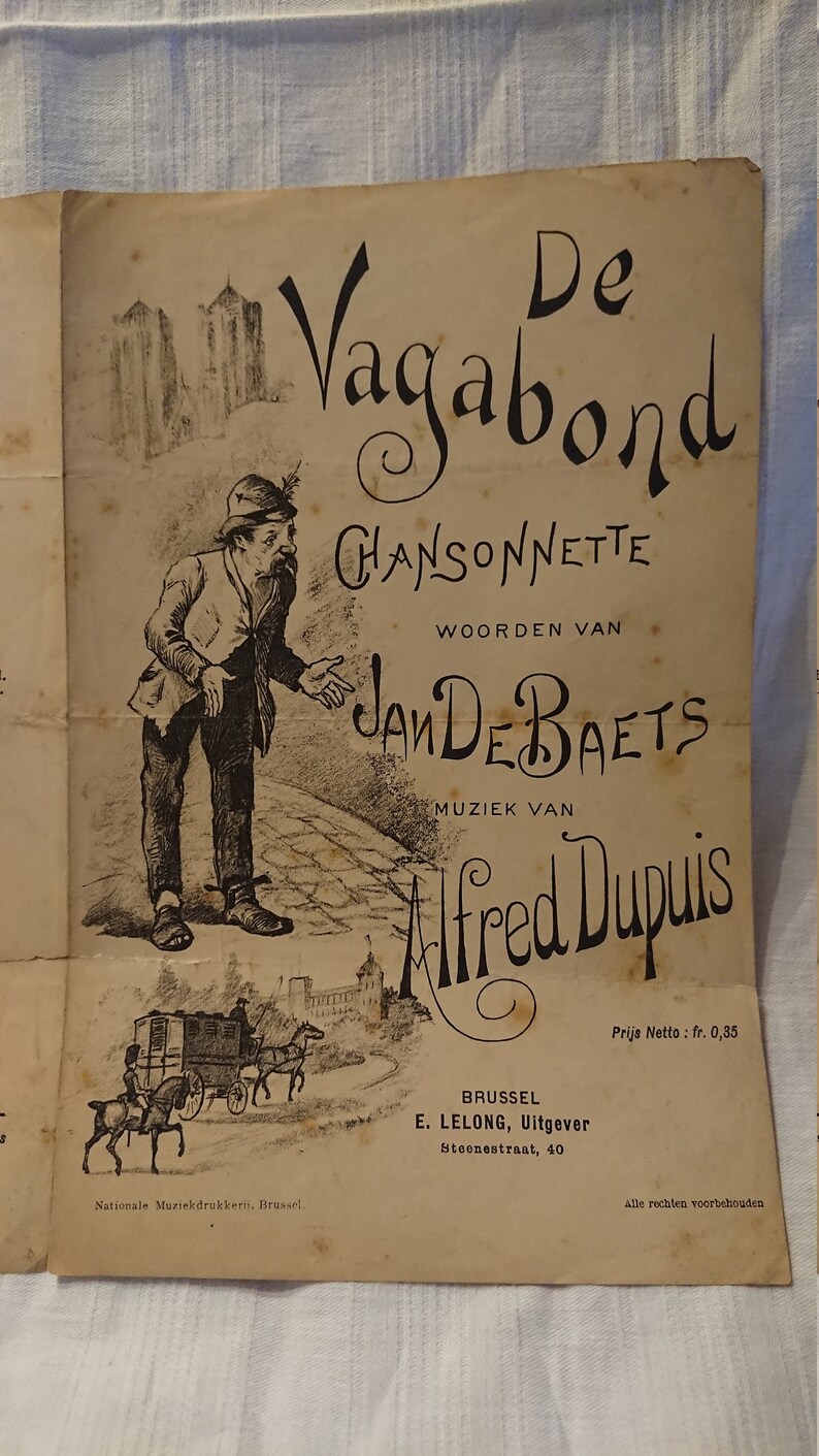 1930s MUSIC SHEET Jan De Baets | Etsy