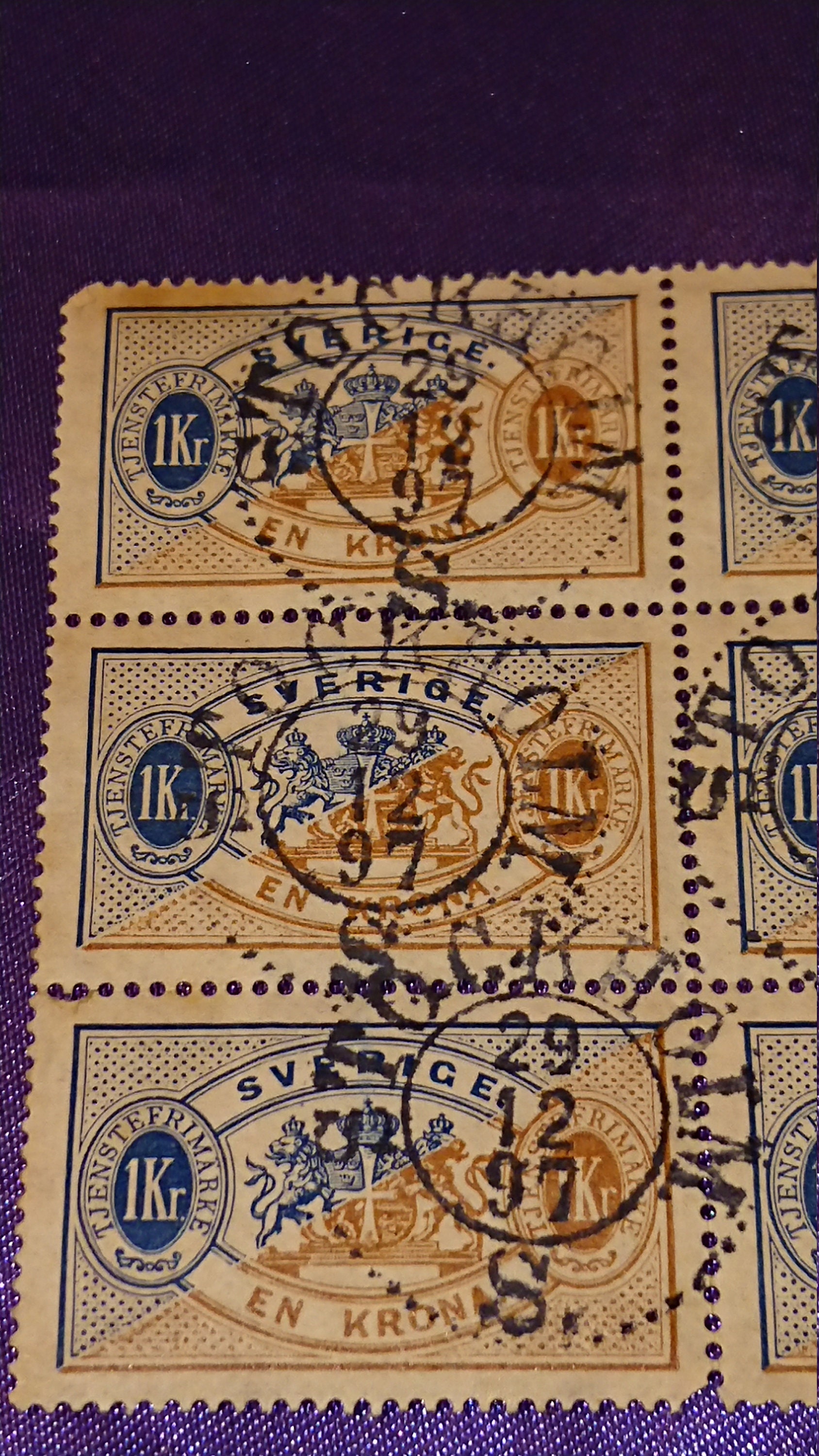 1874-1898 En Krona STAMP Sweden STOCKHOLM CANCEL 1897 - Etsy UK