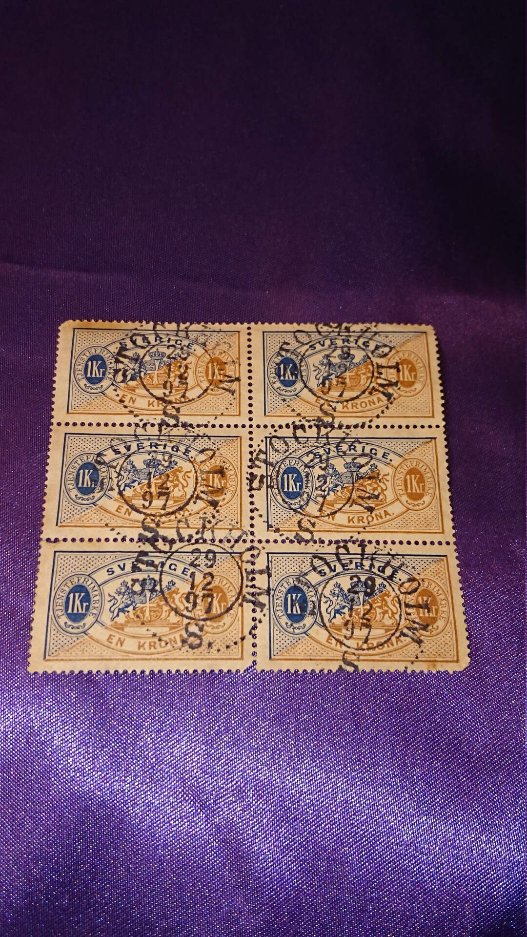 1874-1898 En Krona STAMP Sweden STOCKHOLM CANCEL 1897 - Etsy UK