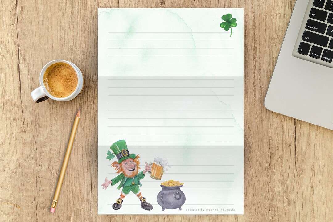 St. Patrick's Letter Set Printable Letter Paper Envelope - Etsy