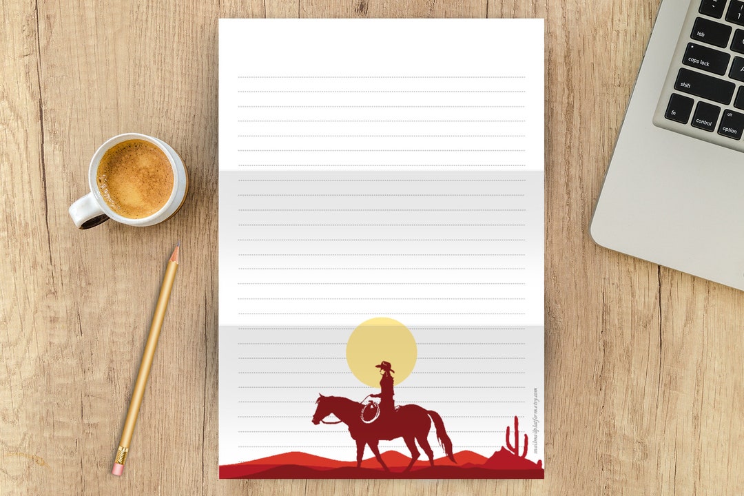 Cowboy A4 & A5 Printable Letter Paper - Etsy