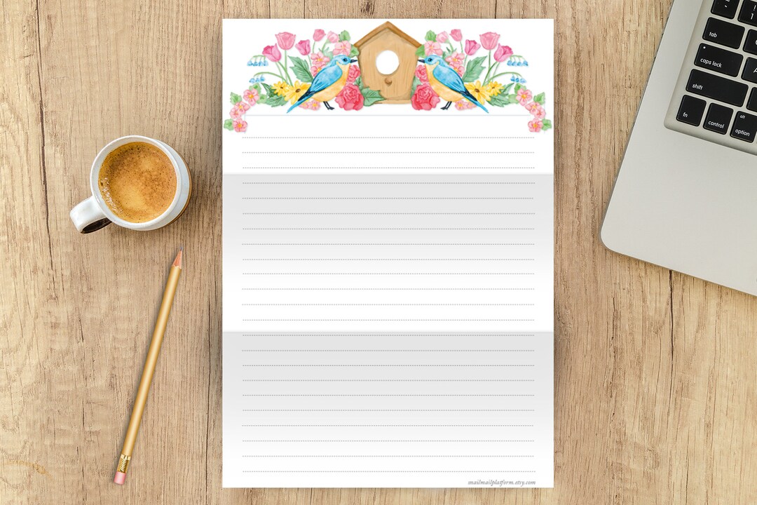 Bird House A4 & A5 Printable Letter Paper - Etsy