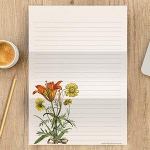 Botanical A4 & A5 Printable Letter Paper - Etsy