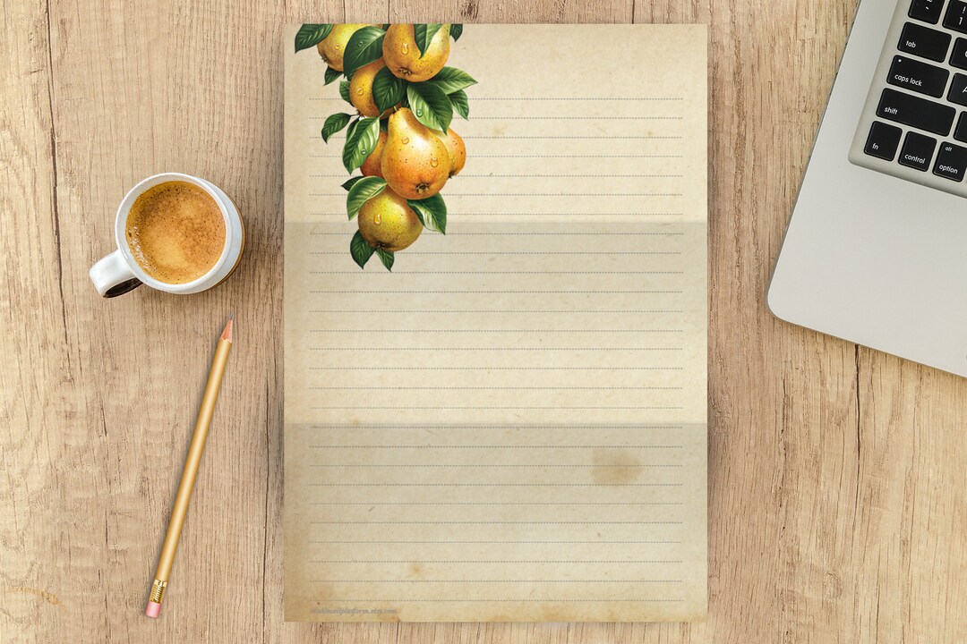 Pears A4 & A5 Printable Letter Paper - Etsy