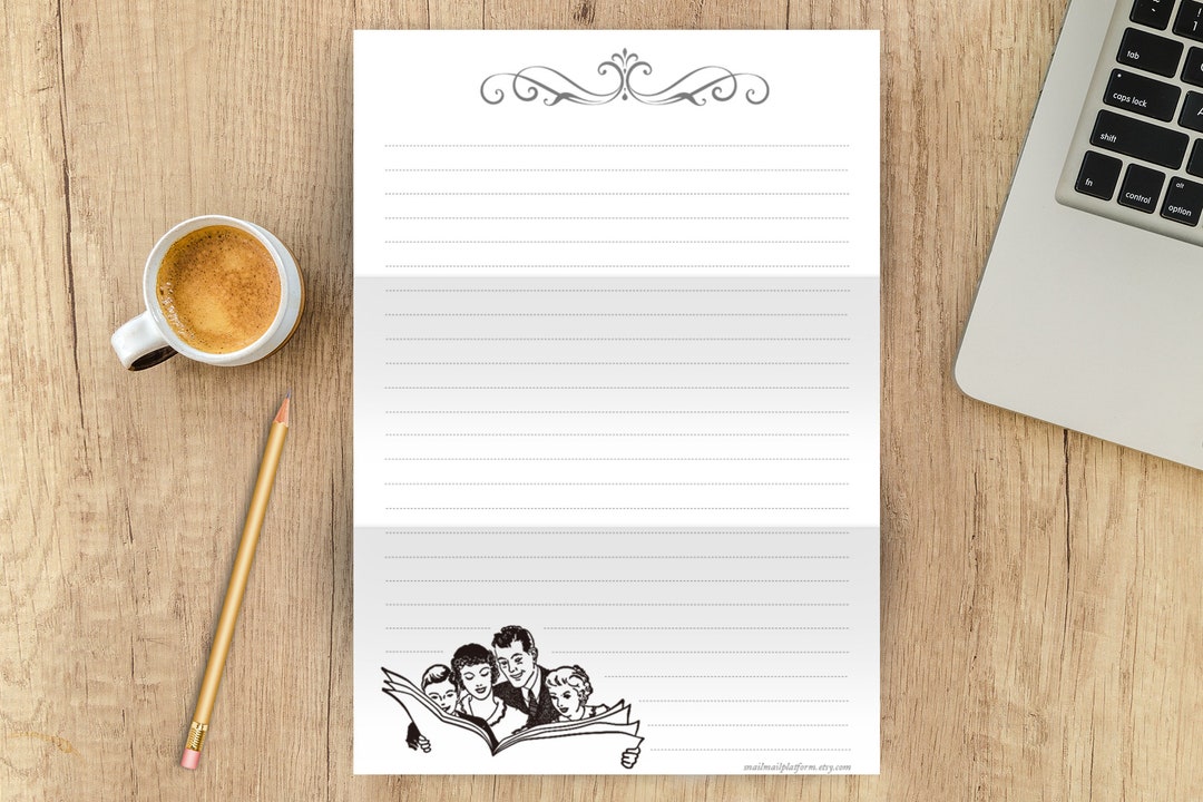 Retro Family A4 & A5 Printable Letter Paper - Etsy
