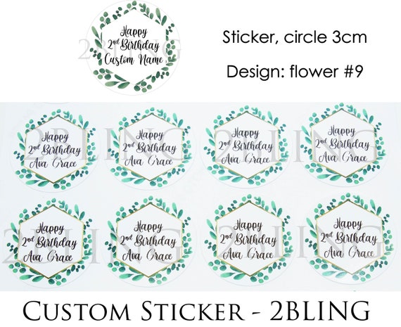 Personalised Custom Circle Sticker Wedding Christmas Favour - Etsy
