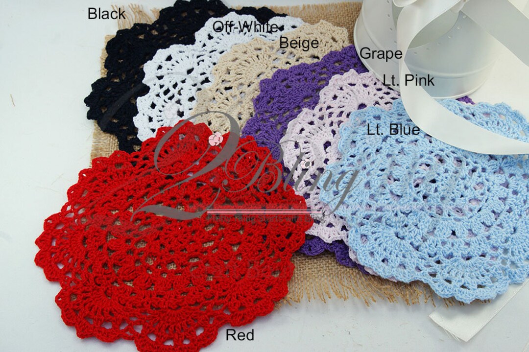 Doily Doilies Crochet Cotton Yarn, Round 18cm, Pack of 2, DIY ...