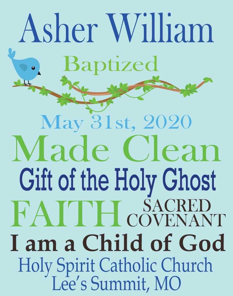 Customizable Baptism Canvas Poster - Etsy