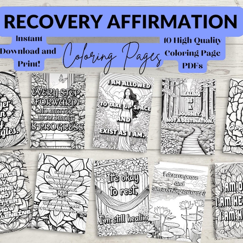 Recovery Coloring Pages - Etsy