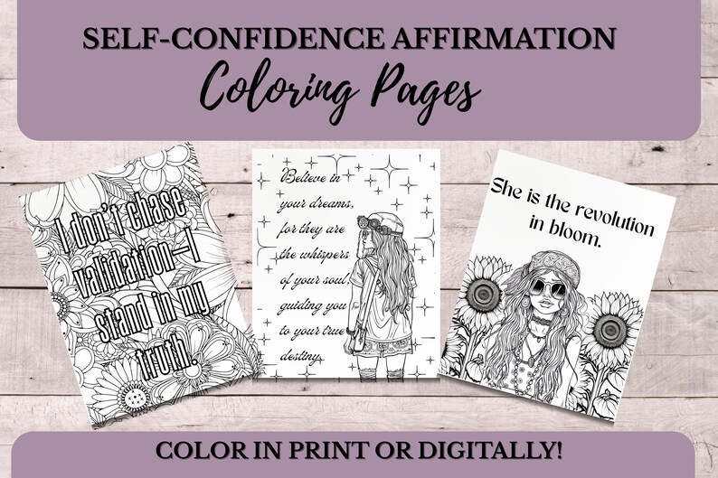 Printable Self-confidence Affirmation Pages for Women - Coloring Pages ...