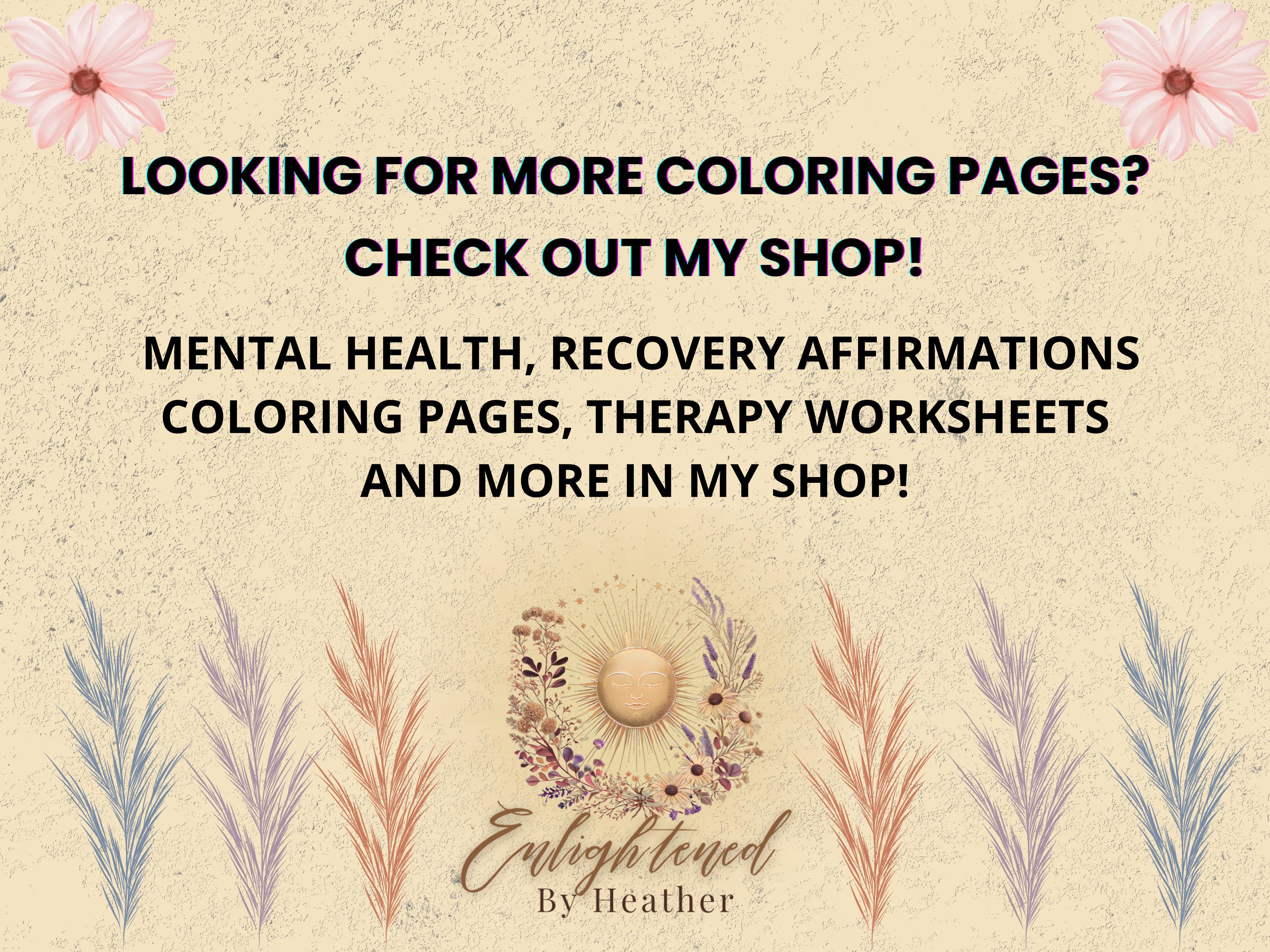 ADHD Affirmation Coloring Pages: Neurodivergent Mental Health (PDF) - Etsy