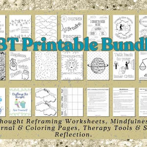 CBT & Mindfulness Printables: Thought Reframing Worksheets (digital ...