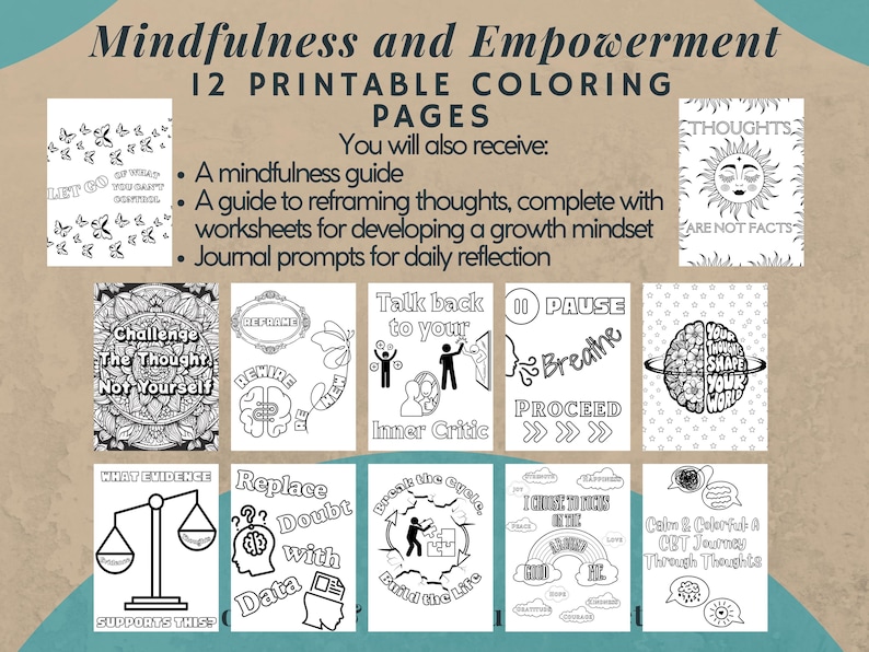 CBT & Mindfulness Printables: Thought Reframing Worksheets (digital ...