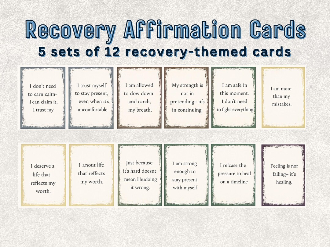 Recovery Affirmation Cards Printable – Daily Healing Mantras, Therapy ...