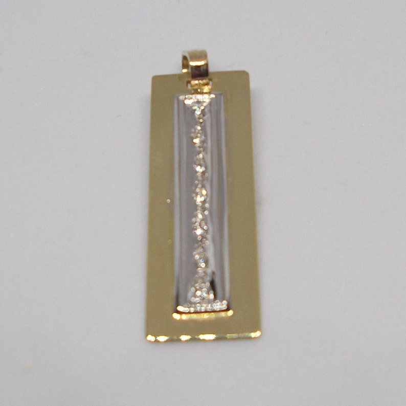 Rectangular Medal Plate in Yellow Gold and 18kt White Gold With Seven ...