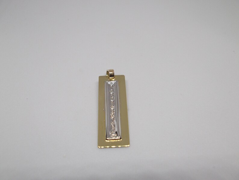 Rectangular Medal Plate in Yellow Gold and 18kt White Gold With Seven ...