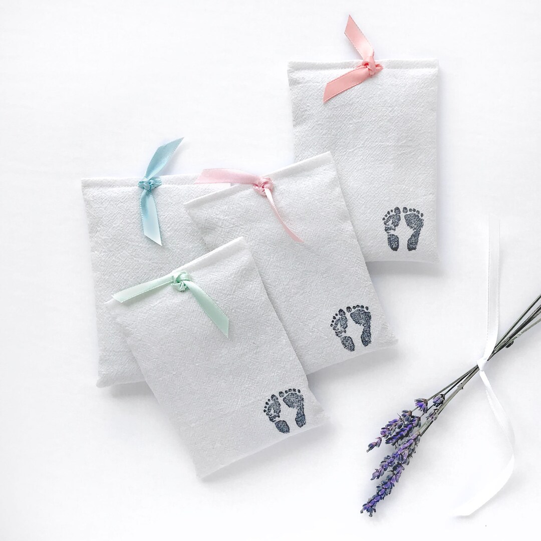 Baby Footprint Lavender Dryer Sachet Gift for New Mom and Baby Natural ...
