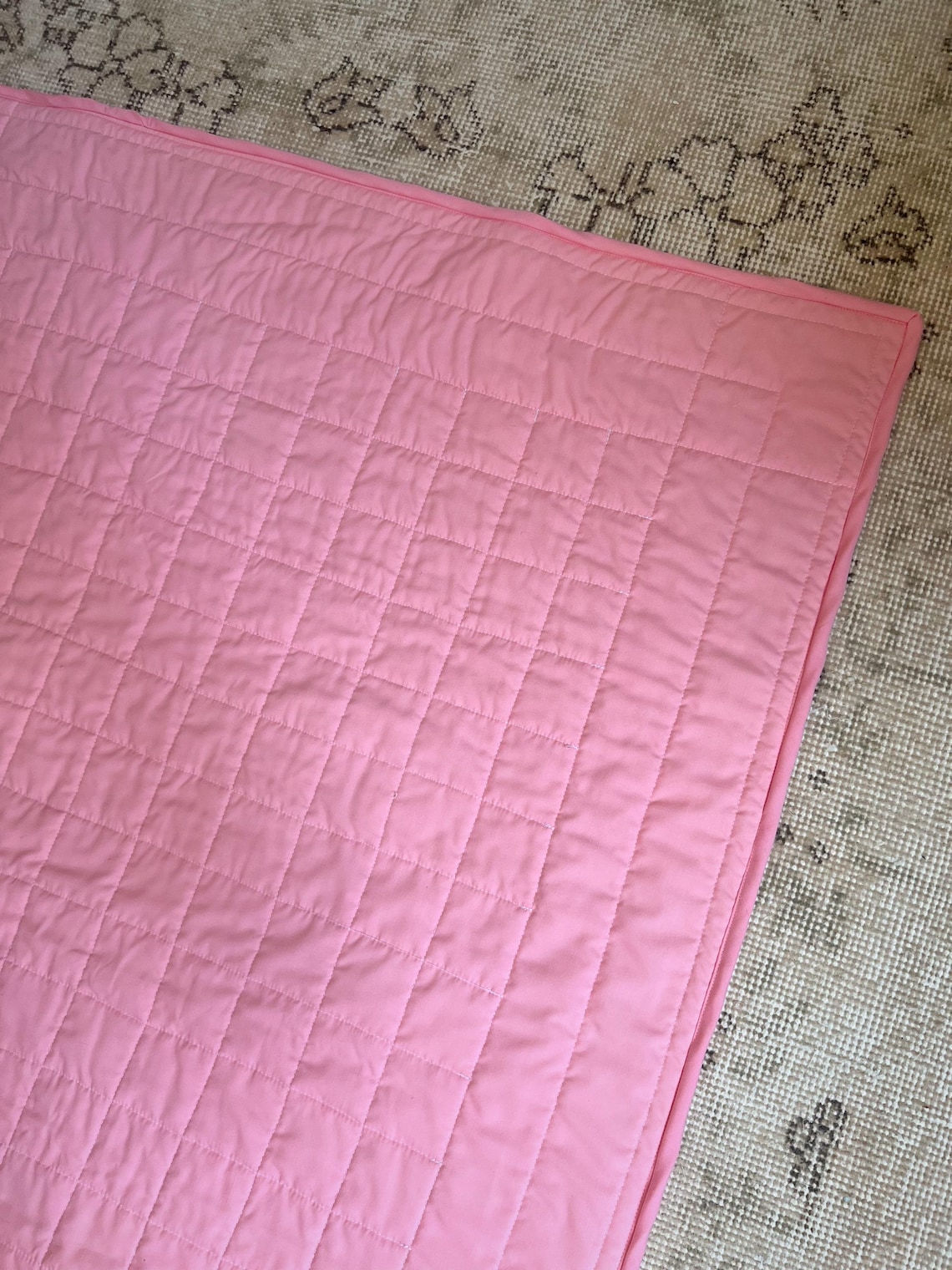 Handmade Pink Gingham Bow Baby Quilt: Cotton Nursery Decor - Etsy
